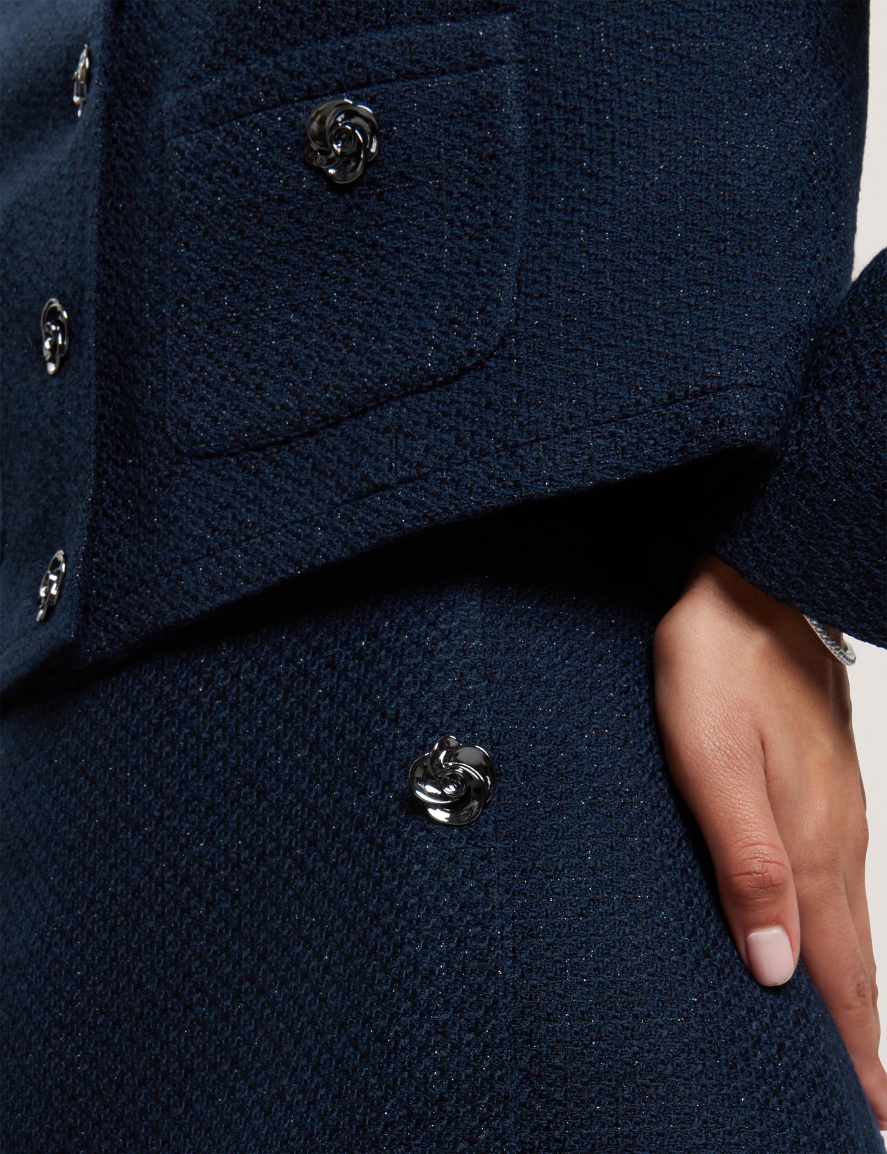 Floxas Boucle Mini Skirt Navy