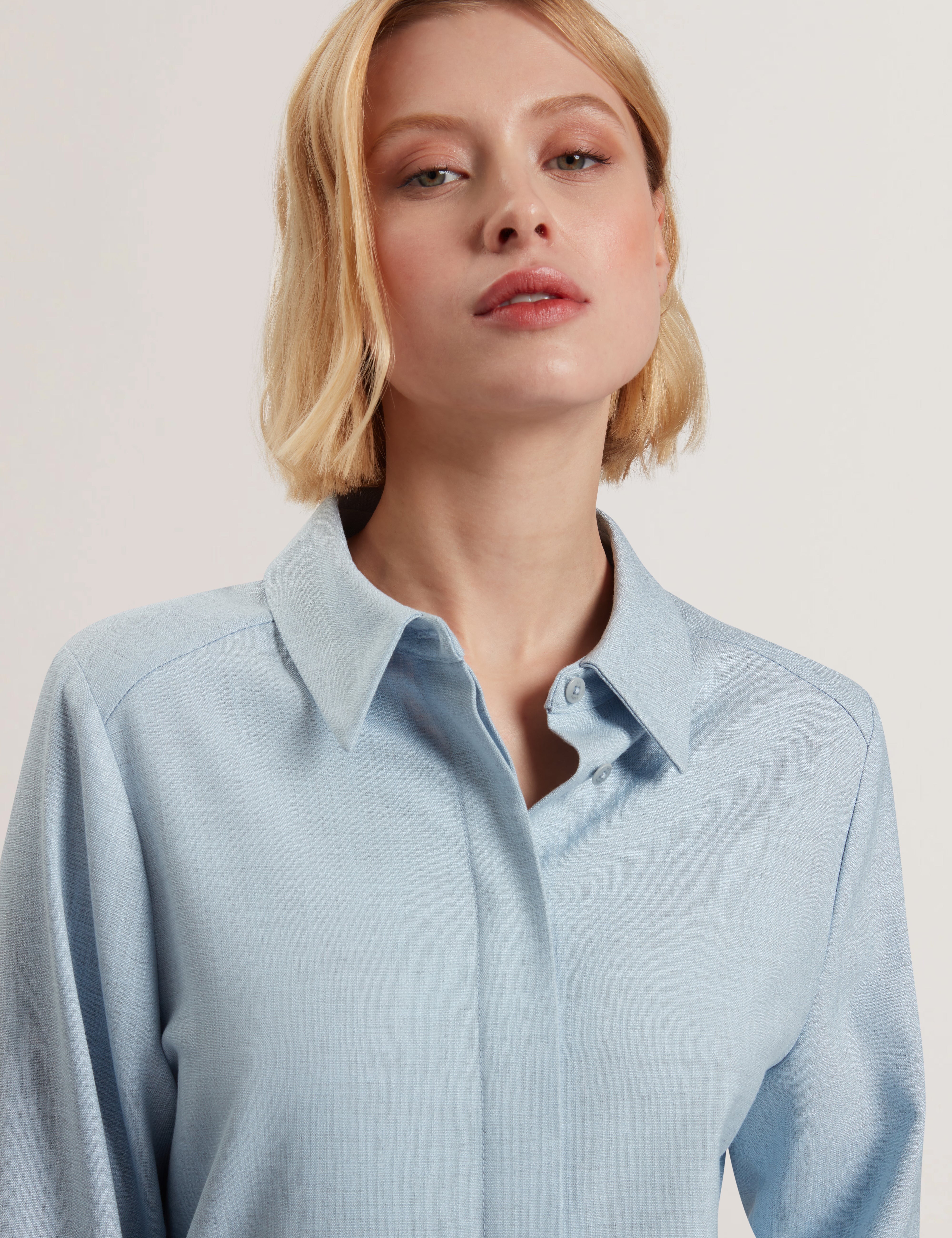 Shop Carnis Tailored Longline Shirt Pl-Bluefor Women Online | Ted Baker UAE