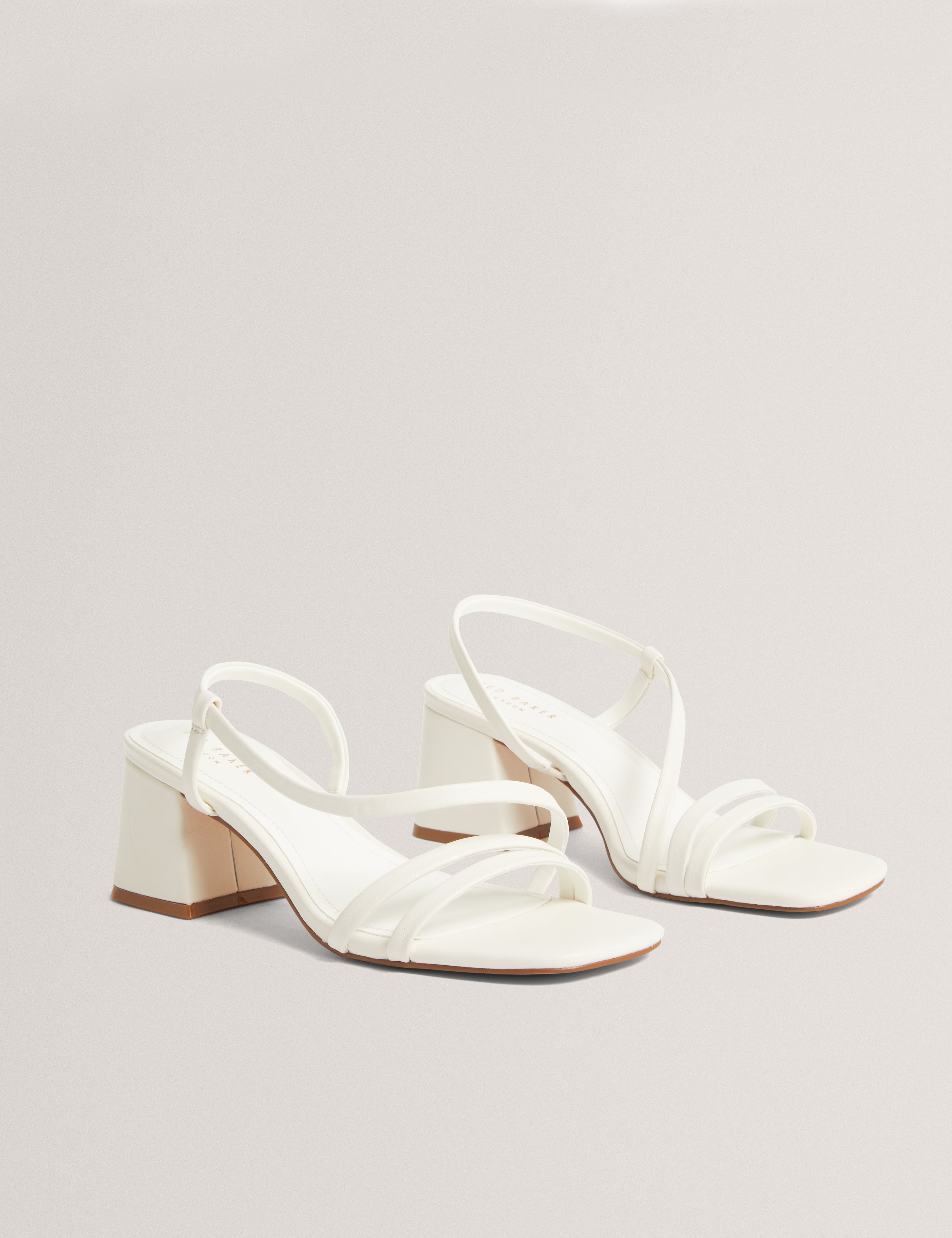 Izabeel Strappy Block Heel White